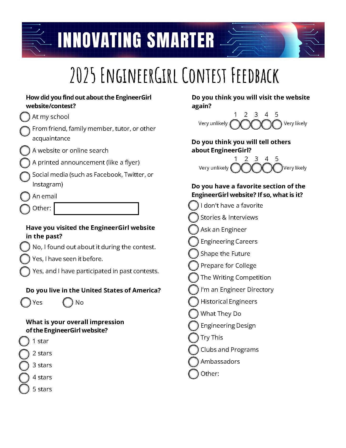 EngineerGirl - 2025 Writing Contest PDF Forms